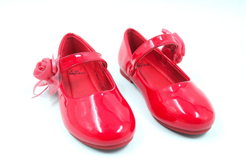 Girls red glossy blush ballerina – Stylish Kids Shoes by Ket Kids ...